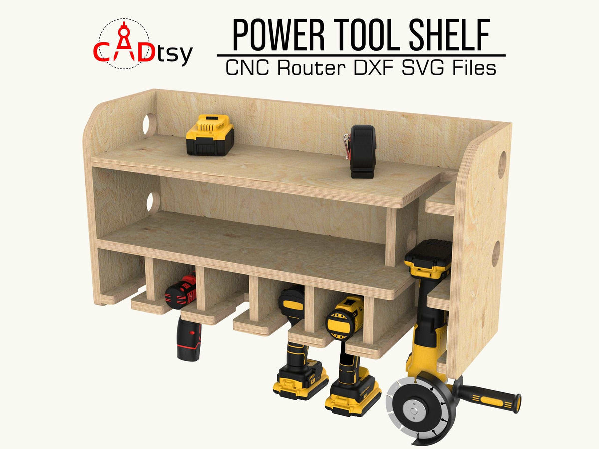 Power Tool Shelf DXF / SVG - CNC Router Cutting Files - CADtsy