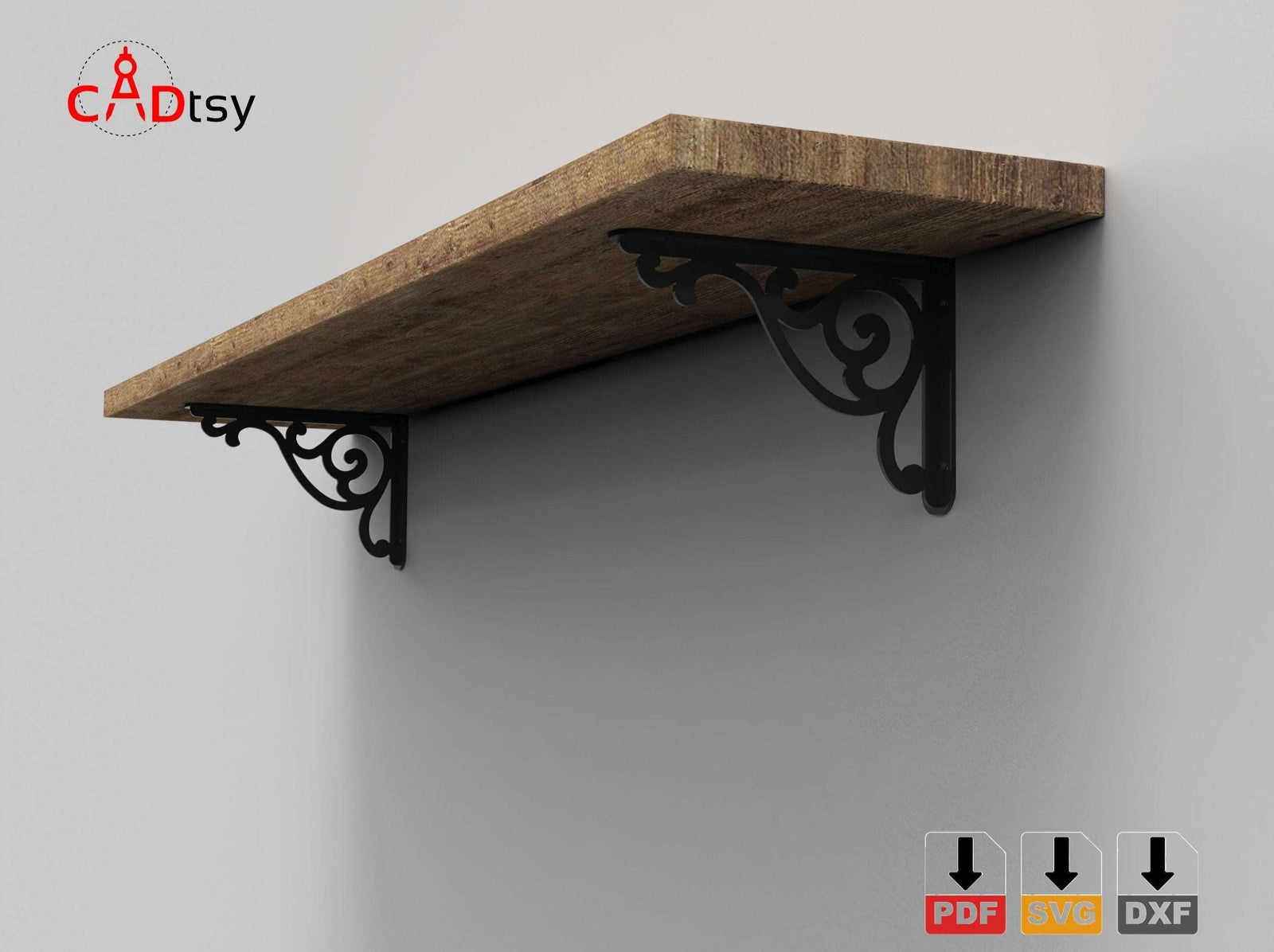 Decorative Shelf Brackets DXF & SVG Files | CADtsy - CADtsy