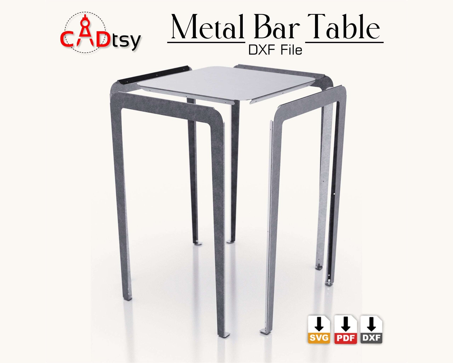 Metal Bar Table DXF & SVG Files | High Top CNC Design | CADtsy - CADtsy