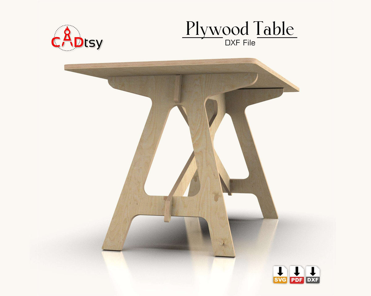 Modern Wooden Table DXF Files | CNC Files for Wood | CADtsy - CADtsy