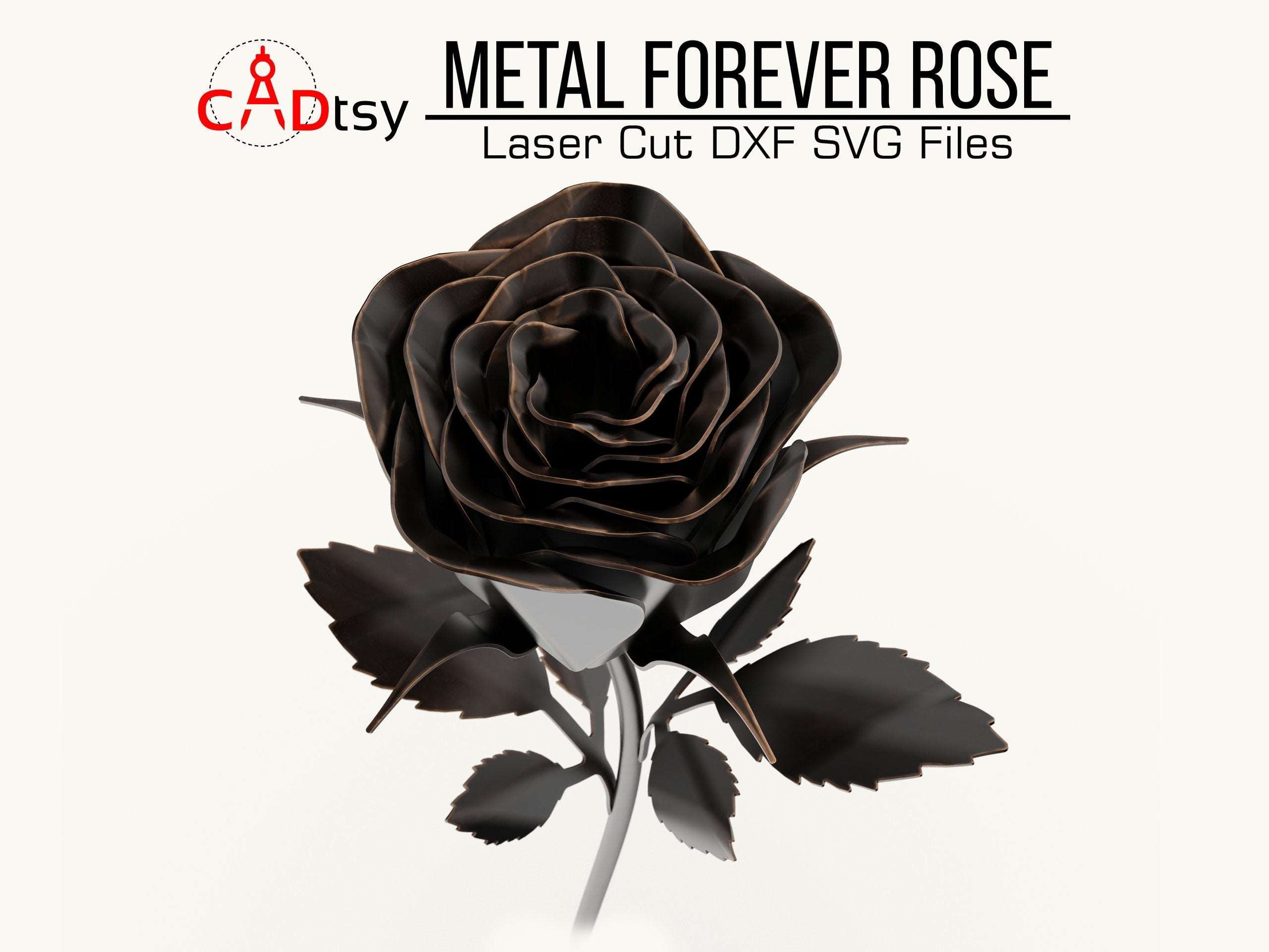 Metal Rose Plasma DXF Files | DIY Crafting Plans | CADtsy - CADtsy