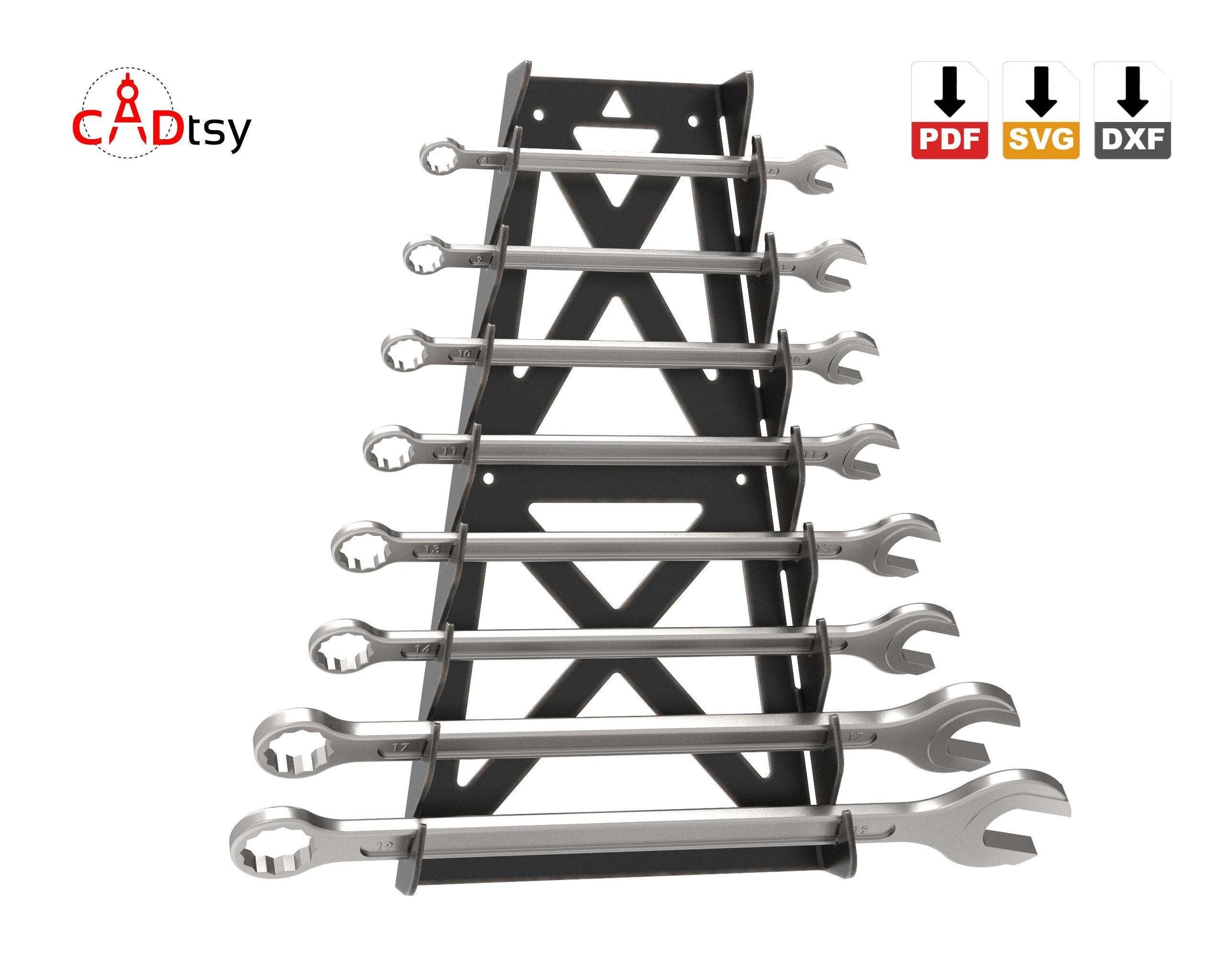 Wrench Holder DXF File for CNC | CADtsy - CADtsy