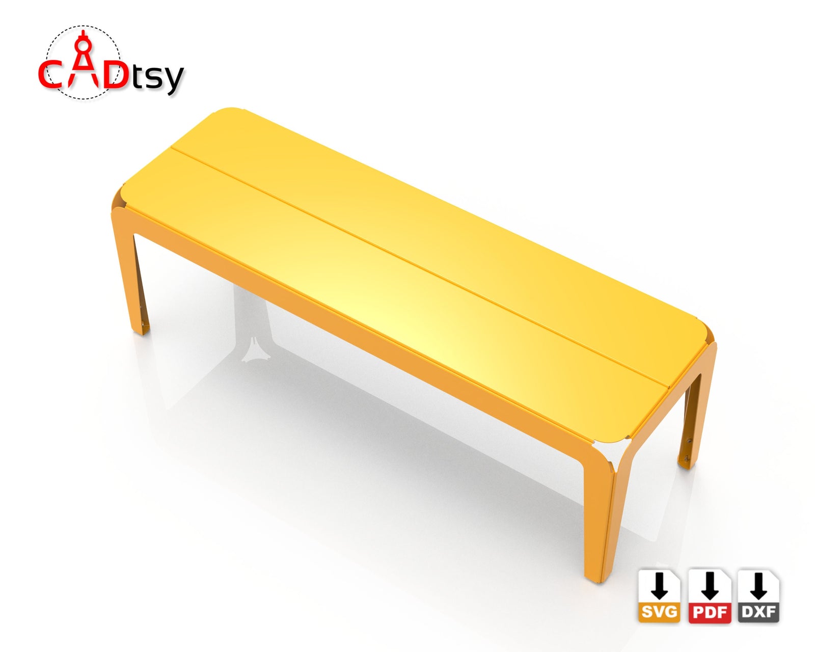 Metal Bench DXF Files for CNC (1400mm) | CADtsy - CADtsy