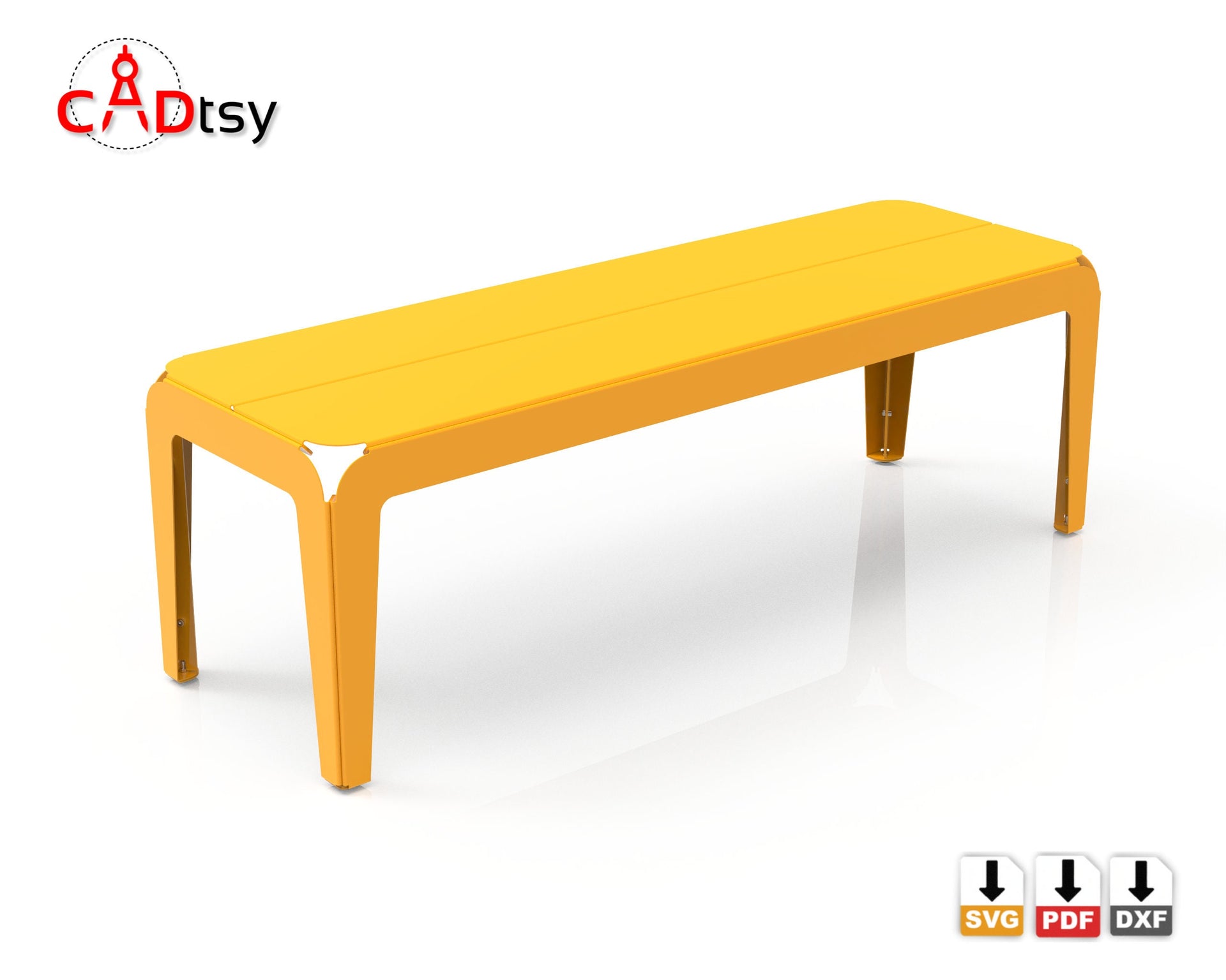 Metal Bench DXF Files for CNC (1400mm) | CADtsy - CADtsy