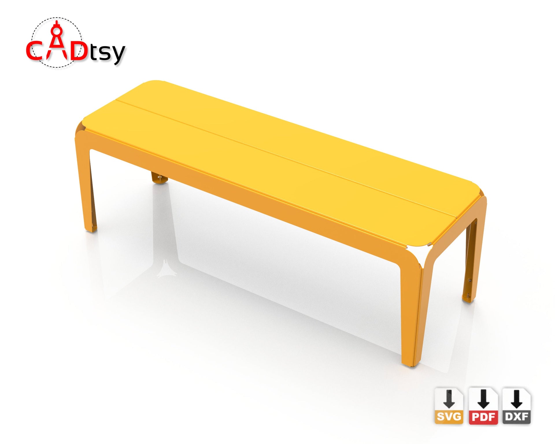 Metal Bench DXF Files for CNC (1400mm) | CADtsy - CADtsy