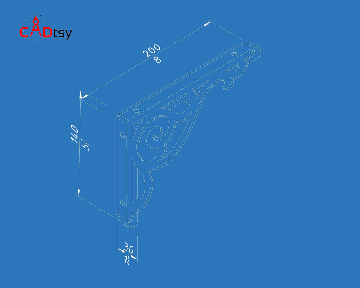 Decorative Shelf Brackets DXF & SVG Files | CADtsy - CADtsy