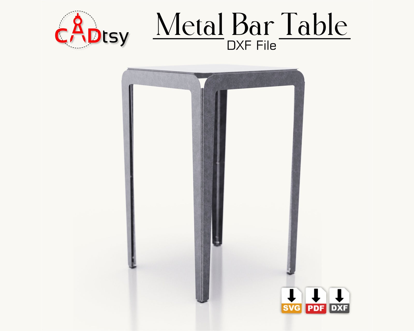 Metal Bar Table DXF & SVG Files | High Top CNC Design | CADtsy - CADtsy
