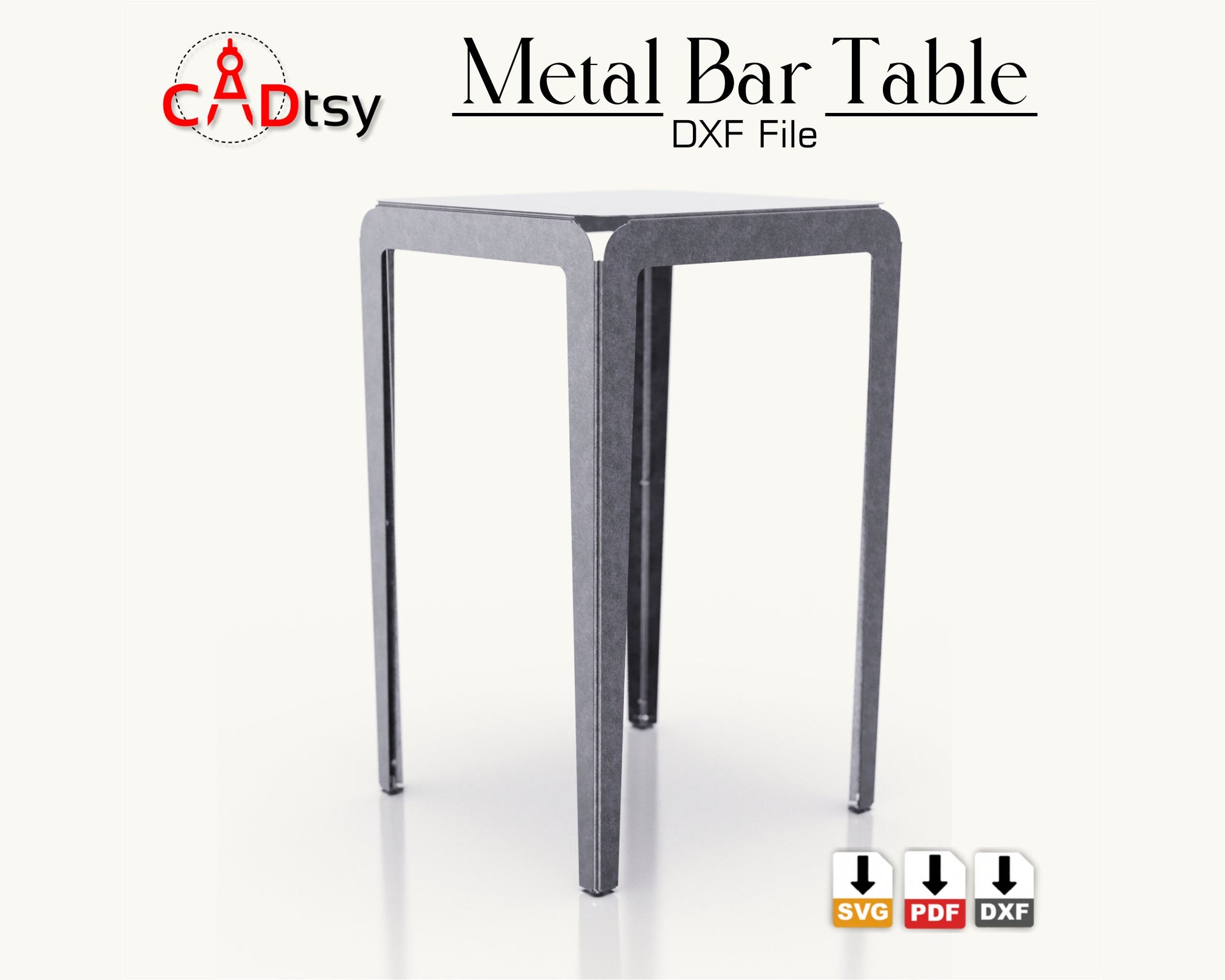 Metal Bar Table DXF & SVG Files | High Top CNC Design | CADtsy - CADtsy