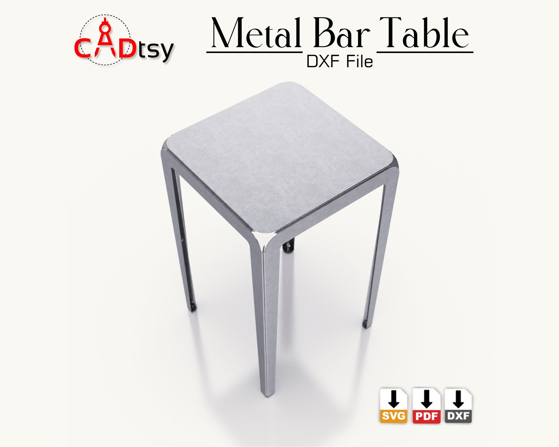 Metal Bar Table DXF & SVG Files | High Top CNC Design | CADtsy - CADtsy