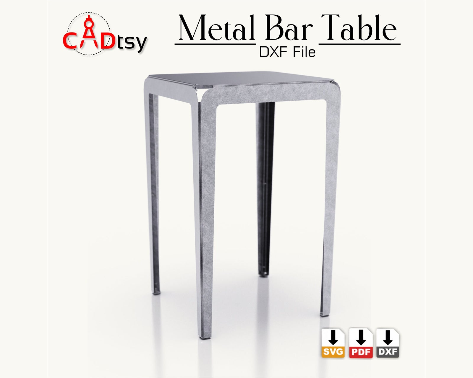 Metal Bar Table DXF & SVG Files | High Top CNC Design | CADtsy - CADtsy