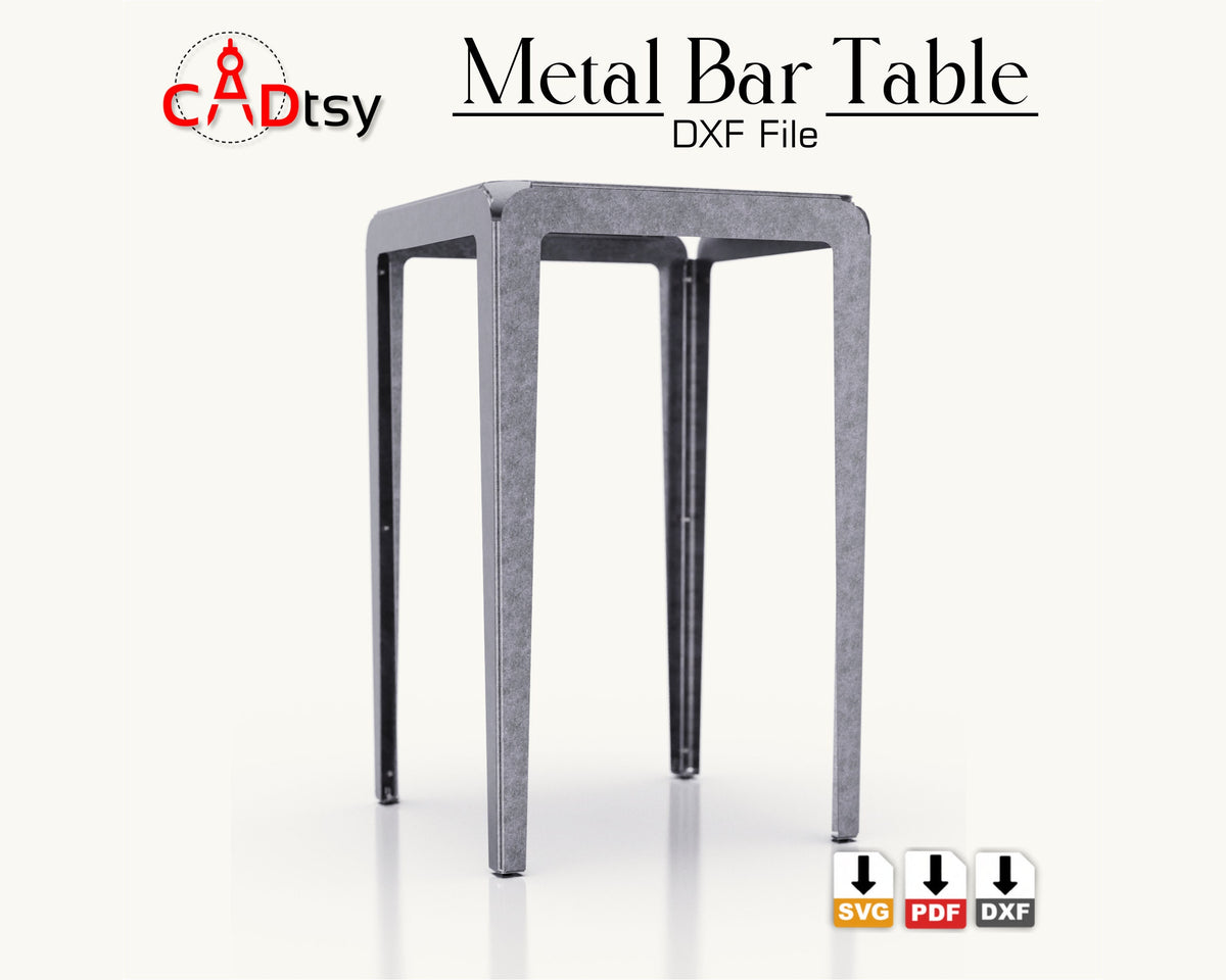 Metal Bar Table DXF & SVG Files | High Top CNC Design | CADtsy - CADtsy